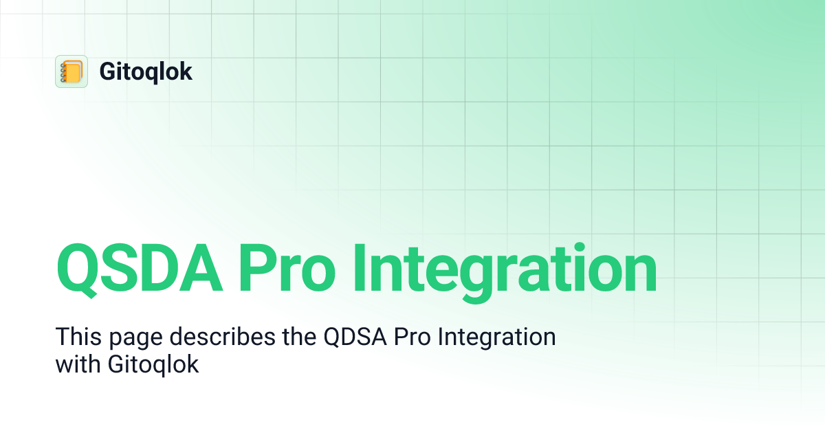 QSDA Pro Integration | Gitoqlok
